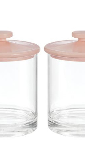 mDesign - Small Round Acrylic Apothecary Canister Jars - 2 Pack in ...