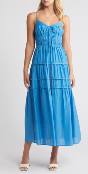MOON RIVER - Tiered Sundress in Blue