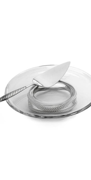 Nambé - Braid Pedestal Cake Plate & Server in Silver