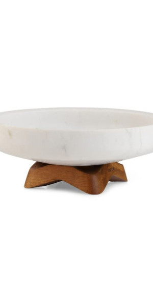 Nambé - Chevron Fruit Bowl in Brown