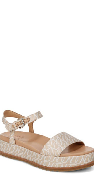 Naturalizer - Zane Ankle Strap Platform Sandal in Coastal Tan Fabric