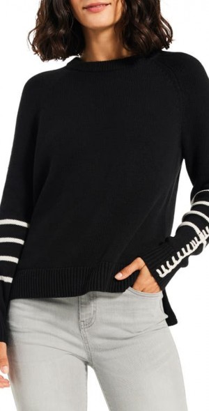 NIC+ZOE - NIC+ZOE Dashing Down Crewneck Sweater in Black Multi at Nordstrom