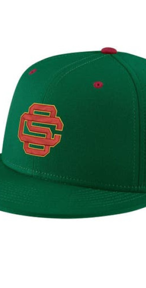 Nike - Men's Green USC Trojans Aero True Baseball Performance Fitted Hat