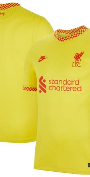 Nike - Men's Yellow Liverpool 2021/22 Third Breathe Stadium Jersey at ...