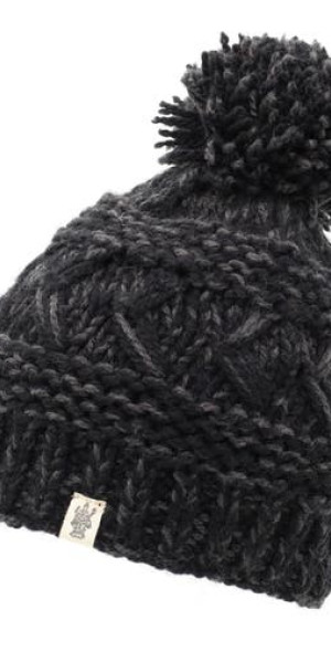 Nirvana Designs - Reverse Cross Pom Pom Hat in Black at Nordstrom