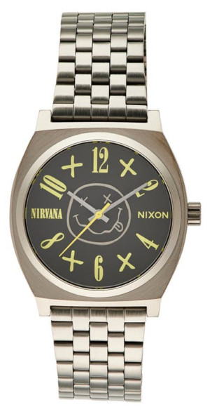 Nixon - Nirvana Time Teller Bracelet Watch, 37mm in Silver Nirvana Smiley Face at Nordstrom