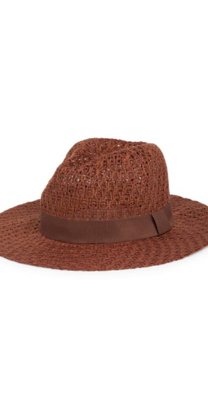 Nordstrom - Packable Knit Panama Hat in Rust Gingersnap