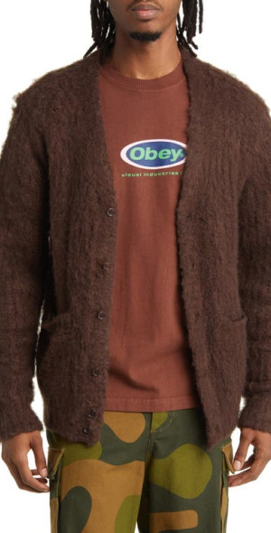 Obey - Patron Cardigan in Java Brown at Nordstrom