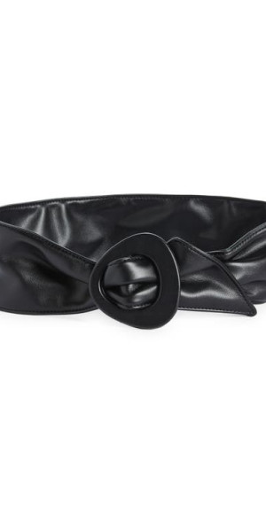 Open Edit - Kayla Faux Leather Pull Through Belt in Black at Nordstrom