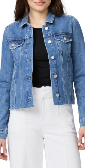 PAIGE - Rowan Raw Hem Denim Jacket in Delia at Nordstrom