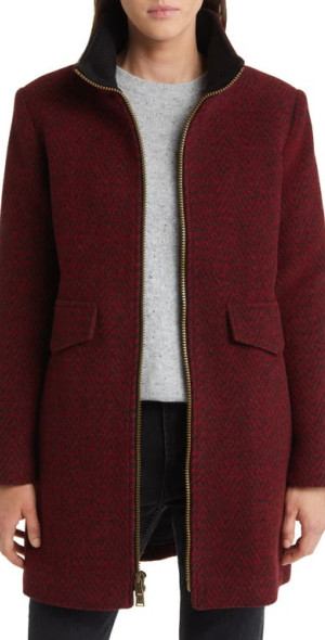 Pendleton - Camden Wool Blend Topper Coat in Charcoal Herringbone at ...