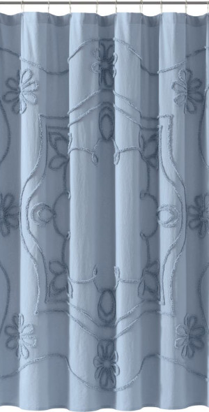 Peri Home - Retro Scroll Shower Curtain in Blue at Nordstrom