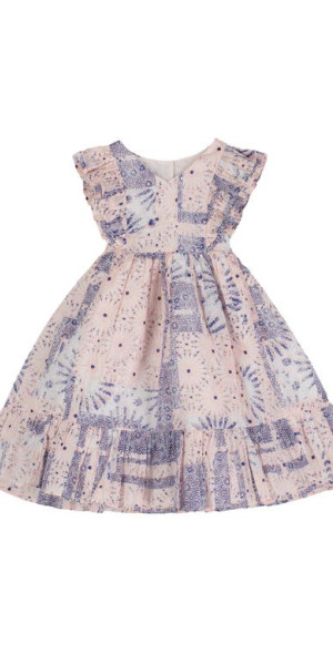 Pippa & Julie - Boho Print Ruffle Dress in Peach at Nordstrom