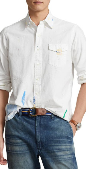 Polo Ralph Lauren - Classic Oxford Shirt in Preppy Paint Splatter at ...