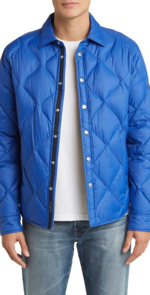 rag & bone - Quilted Shirt Jacket in Midblu