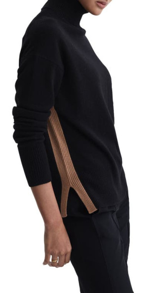 Reiss - Alexis Turtleneck Sweater in Black Camel at Nordstrom