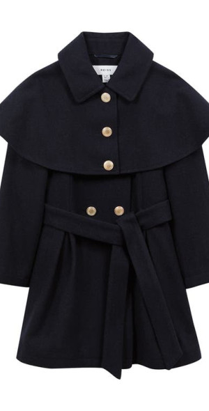 Reiss - Kids' Rose Jr. Trapeze Coat in Navy at Nordstrom