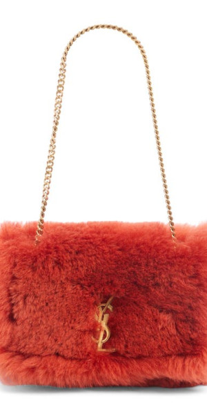 Saint Laurent - Small Kate Genuine Shearling Shoulder Bag in Pavot ...
