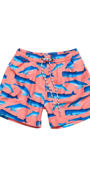 Snapper Rock - Kids' Whale Tail Swim Trunks in Peach