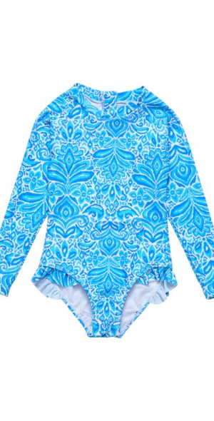 Snapper Rock - Santorini Blue Long Sleeve Surf Suit