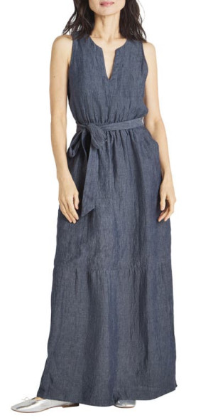 Splendid - Stella Linen Maxi Dress in Navy at Nordstrom