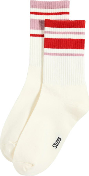 Stems - Mix & Match Cotton Blend Crew Socks in Ivory/Red at Nordstrom