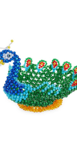 Susan Alexandra - Beaded Peacock Fruit Bowl in Blue Multi at Nordstrom