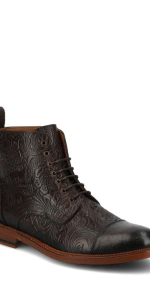 TAFT - The Rome Embossed Boot in Marron Viejo