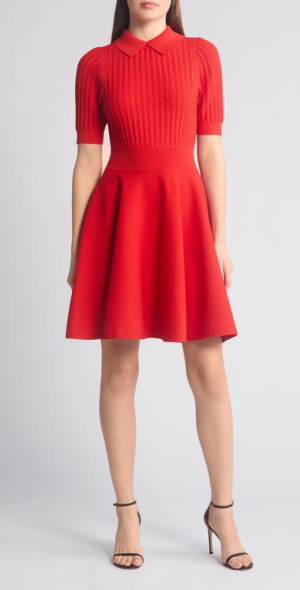 Ted Baker London - Mia Knit Skater Dress in Red