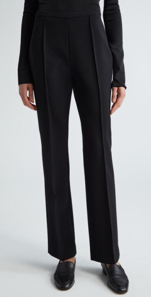 The Row - Desmy Stretch Wool Blend Pants in Black