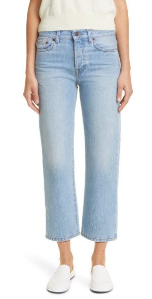 The Row - Lesley Straight Crop Jeans in Washed Blue