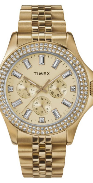 Timex® - Timex Kaia Crystal Bracelet Strap Watch, 40mm in Gold-Tone
