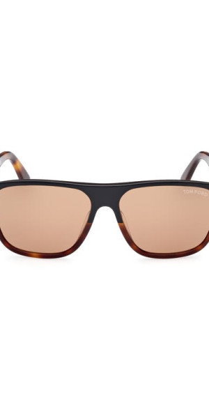 TOM FORD - Frances 58mm Square Sunglasses in Black Blonde /Brown