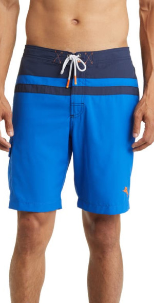 Tommy Bahama - Baja Block Party Camo Swim Trunks in Cobalt Sea