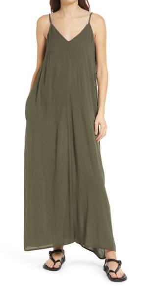 Treasure & Bond - Woven Favorite Dress in Olive Sarma at Nordstrom