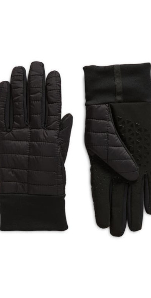 U R - Quilted Puffer Gloves in Black