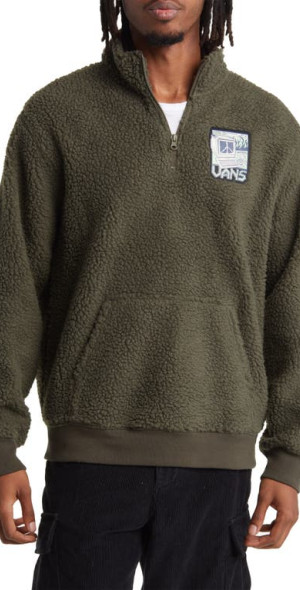 Vans - Martin Quarter Zip Fleece Pullover in Grape Leaf at Nordstrom
