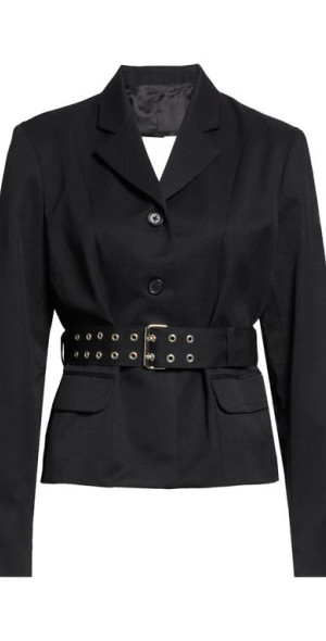 Vaquera - Belted Cutout Back Blazer in Black