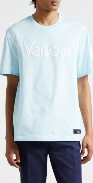Versace - 1978 Re-Edition Logo Embroidered Cotton Jersey T-Shirt in ...