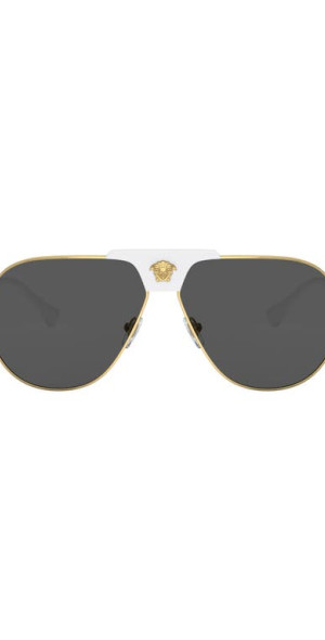 Versace - 63mm Oversize Pilot Sunglasses in Dark Grey at Nordstrom