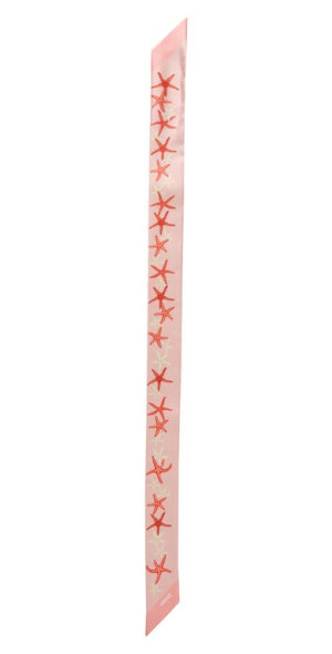 Versace - Barocco Starfish Print Silk Twilly in Dusty Rose Coral Bone