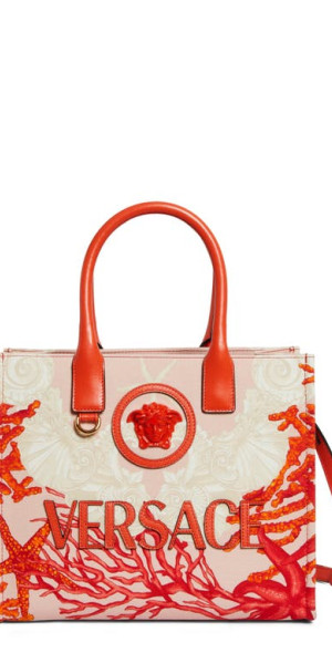 Versace - La Medusa Small Barocco Sea Tote in Coral Multicolor- Gold