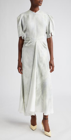 feather pattern dress