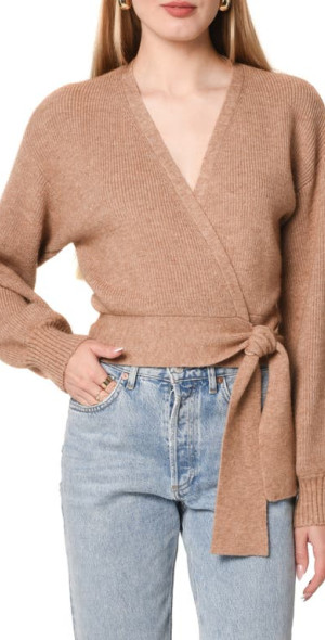 WAYF - Sterling Wrap Sweater in Mocha