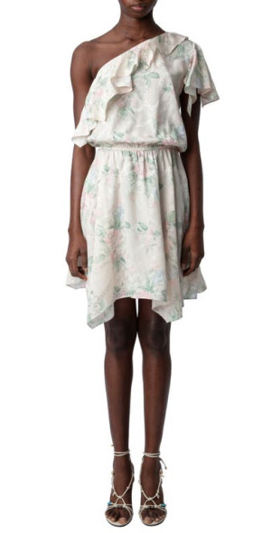 Zadig & Voltaire - Robbie Jac Chaines Ruffle One-Shoulder Silk Dress in ...