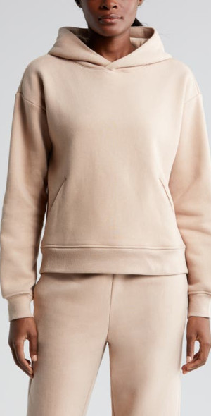 zella - Cara Ultracozy Cotton Blend Fleece Hoodie in Tan Taupe