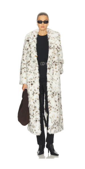 Apparis - Gabrielle Snow Leopard Maxi Coat