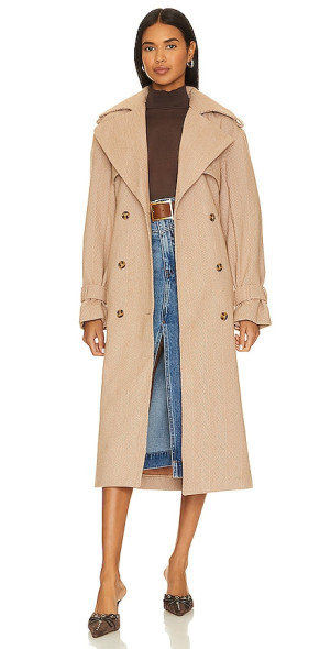 Bardot - Oversized Herringbone Trench