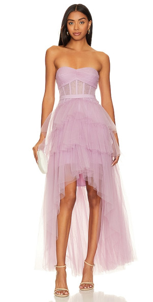 BCBGMAXAZRIA - Ruffled High Low Gown