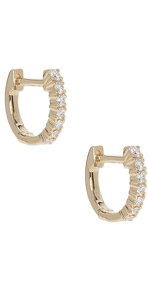 EF COLLECTION - Full Cut Diamond Arc Mini Huggie Earring